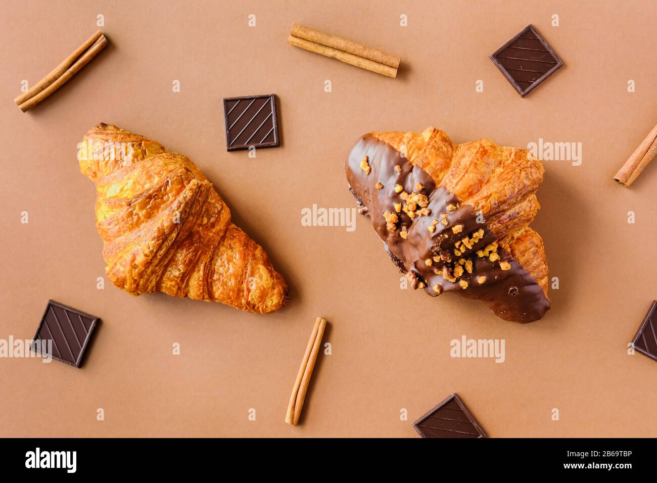Two croissants background Stock Photo - Alamy
