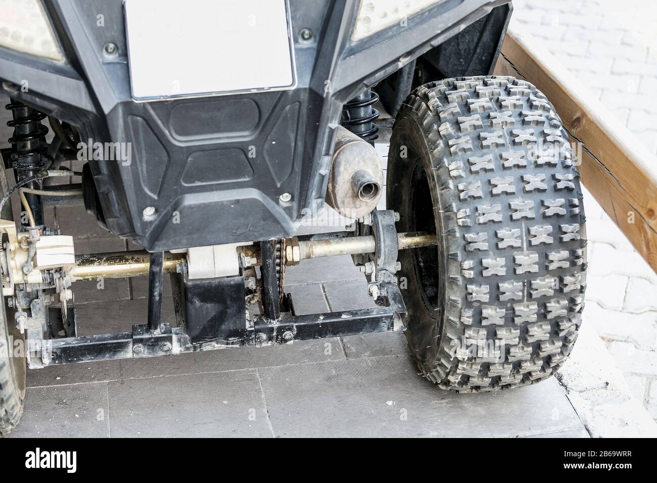 quadbikes wheel ready for action Stock Photo - Alamy