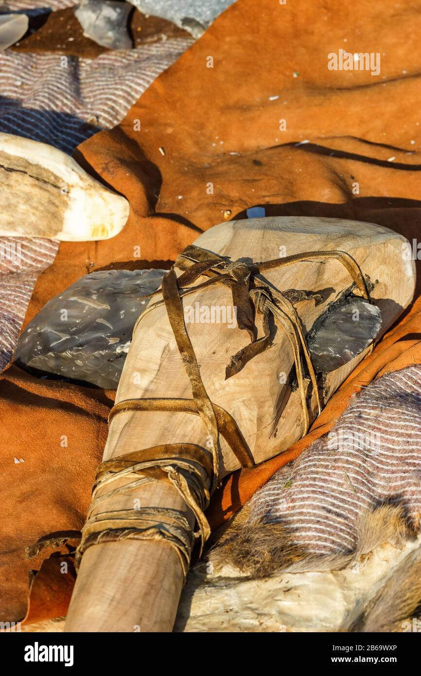 Stone age flint hand axes hi-res stock photography and images - Alamy
