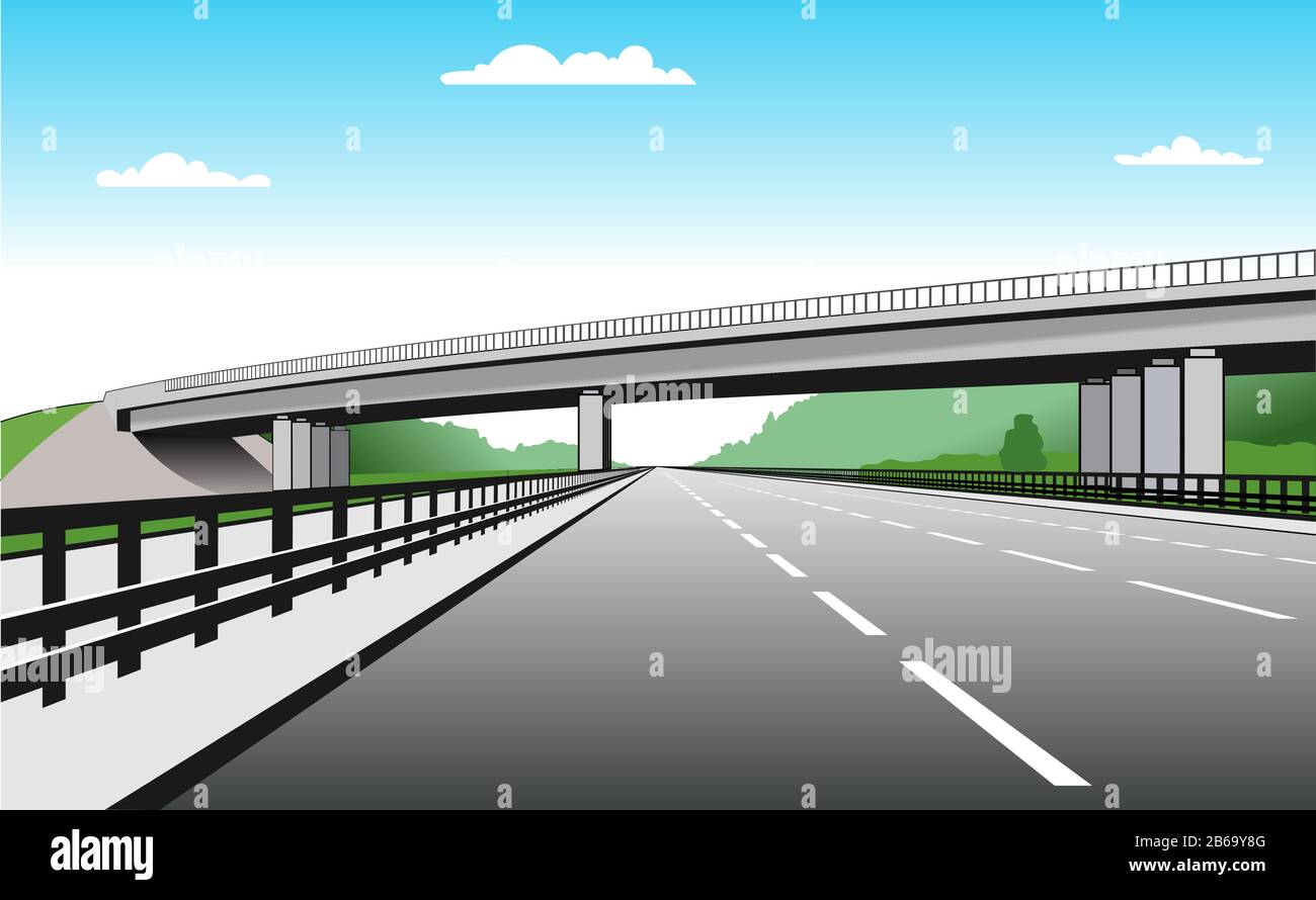Overpass. Road Junction. The Road Goes Under The Bridge. Elevated Road ...