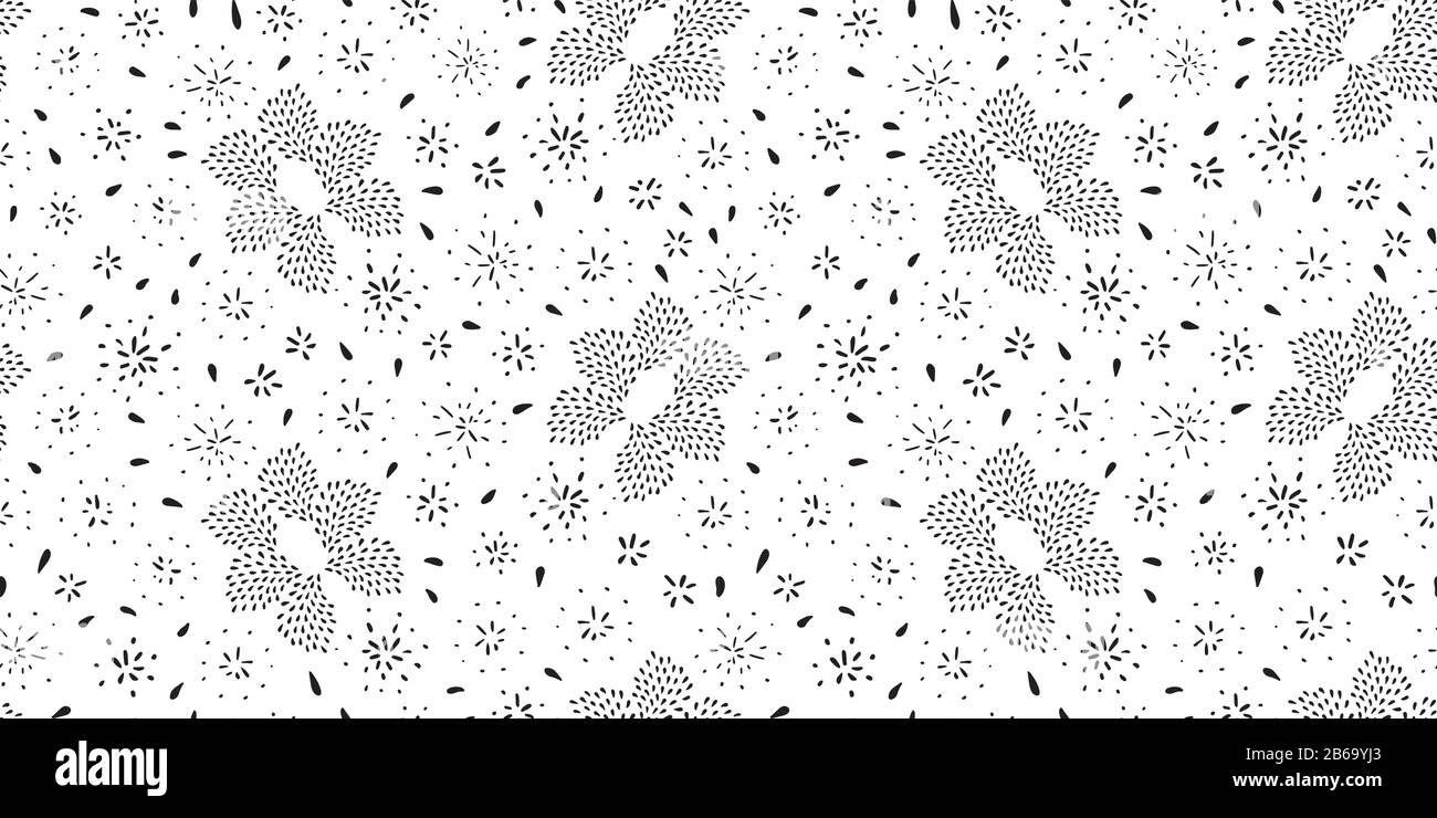 Hand drawn seamless abstract drop pattern in floral shape with hand ...