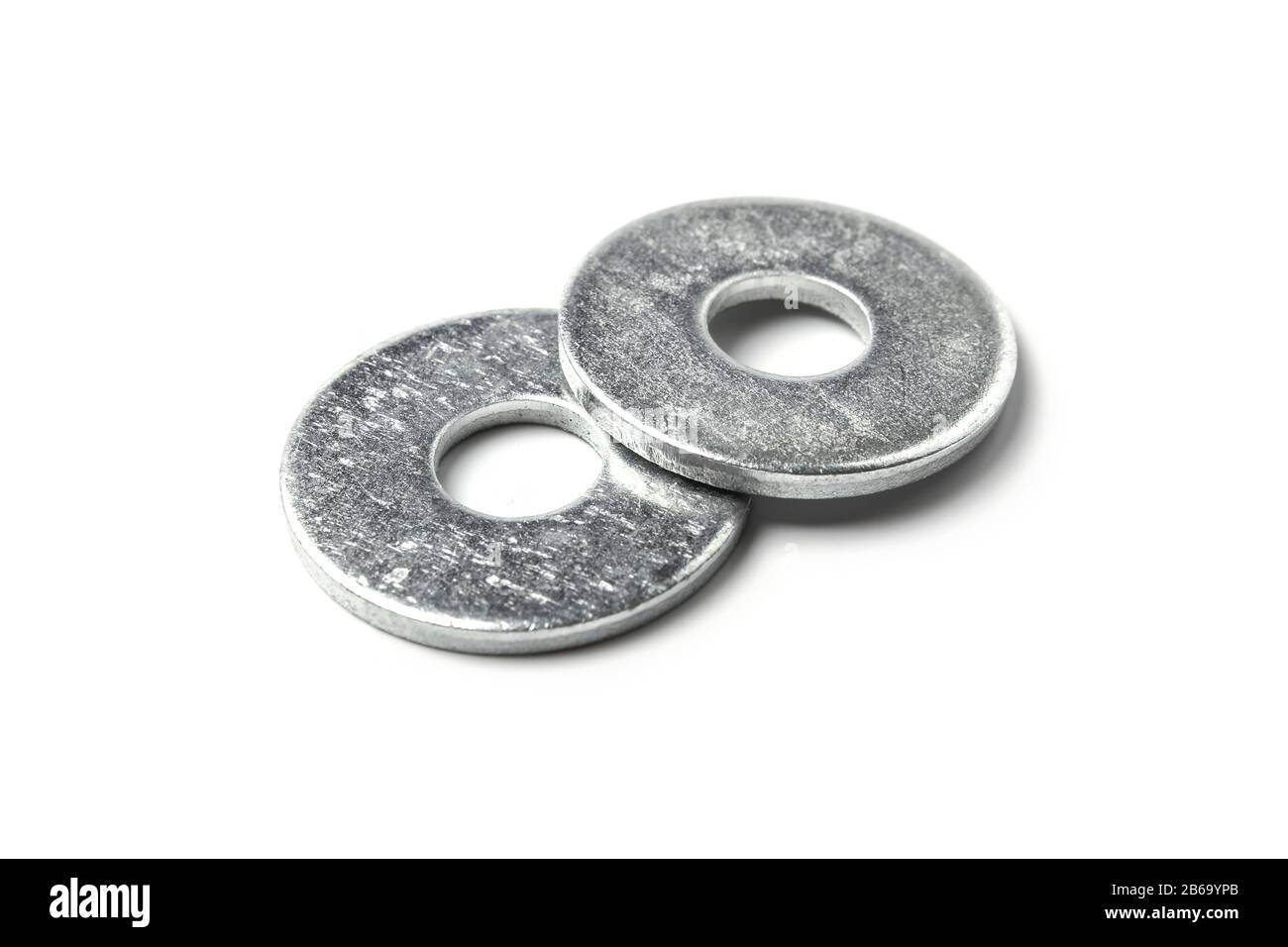 Metal washers isolated on white background Stock Photo - Alamy