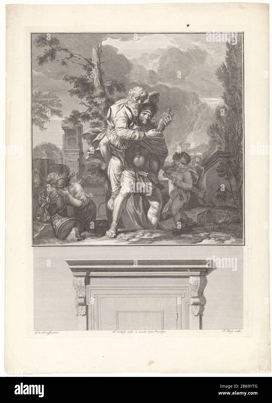 Aeneas flees with his family from Troy scenes, () in the chamber of the ...