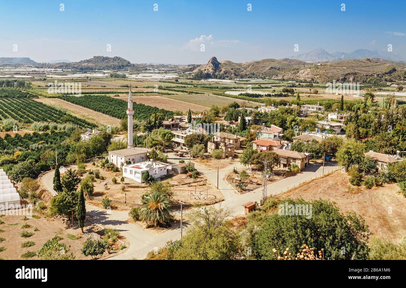mosque and rural village near Antalya, Turkey Stock Photo - Alamy