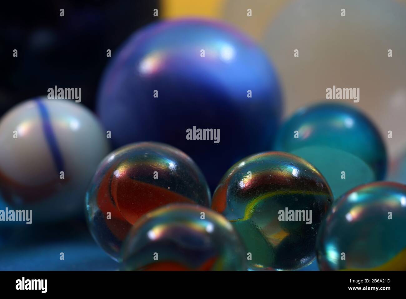 Colorful glass balls photographed in studio with macro Stock Photo - Alamy