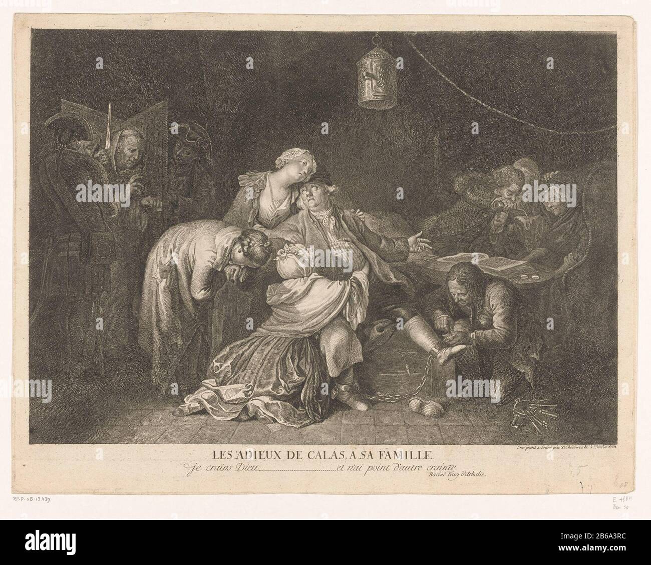 Farewell Jean Calas in prison Les adieux the Calas, a sa famille (title ...