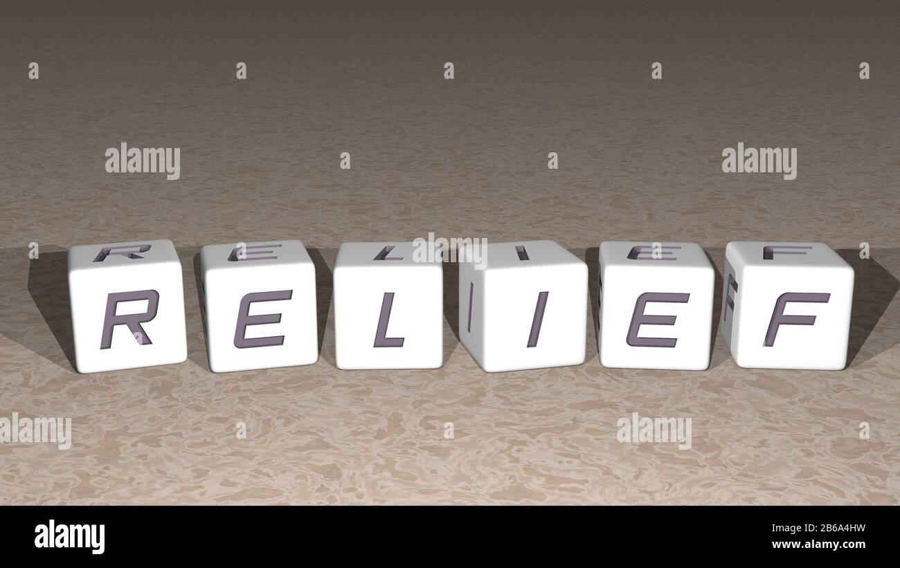 RELIEF combined by dice letters and color crossing for the related ...