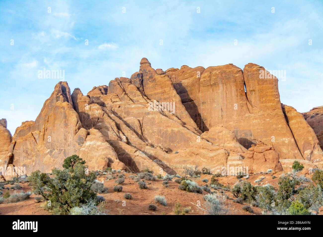 Stone structures in Arches National Park in Moab, Utah USA Stock Photo ...