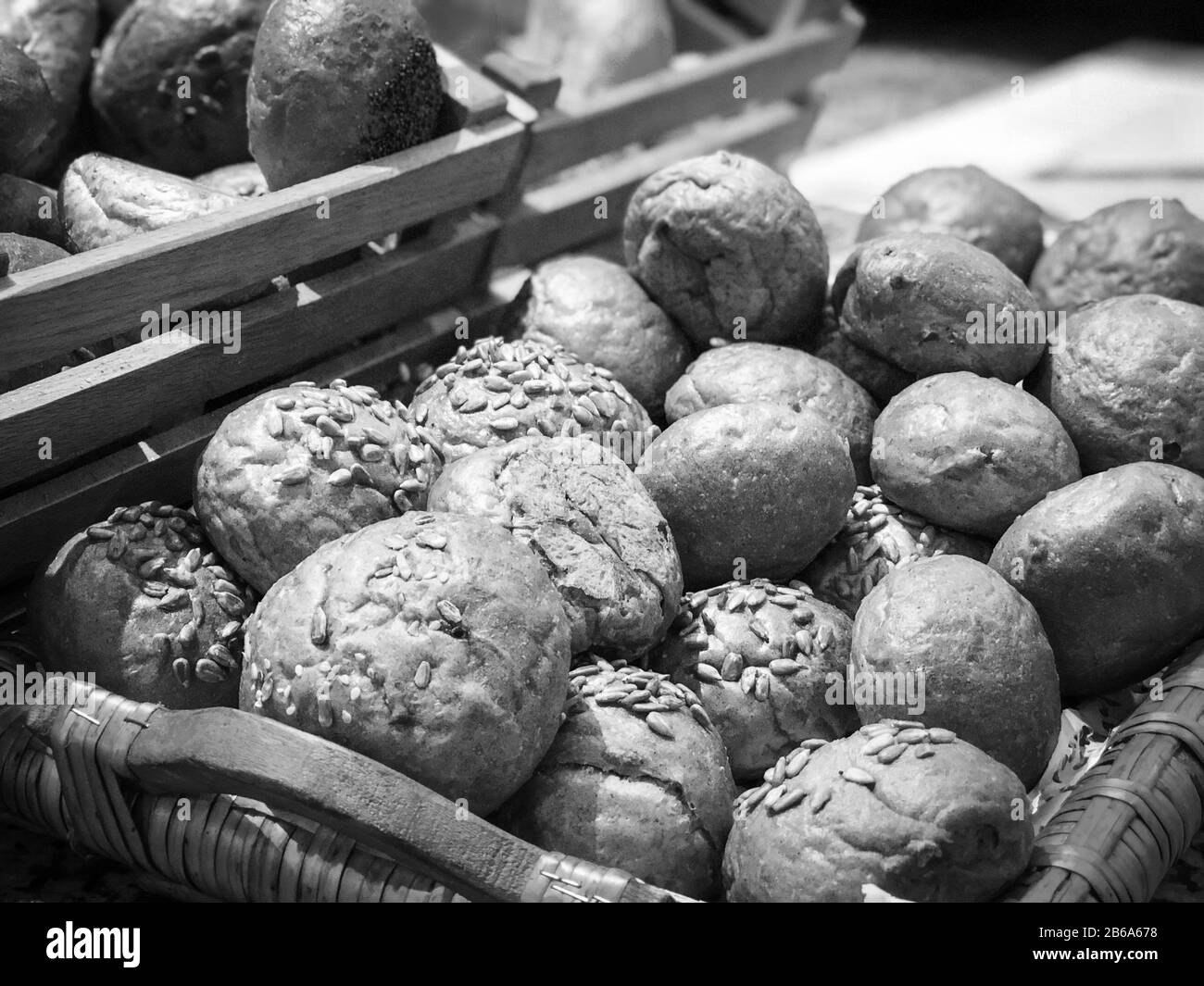 Healthy bread selection Black and White Stock Photos & Images - Alamy
