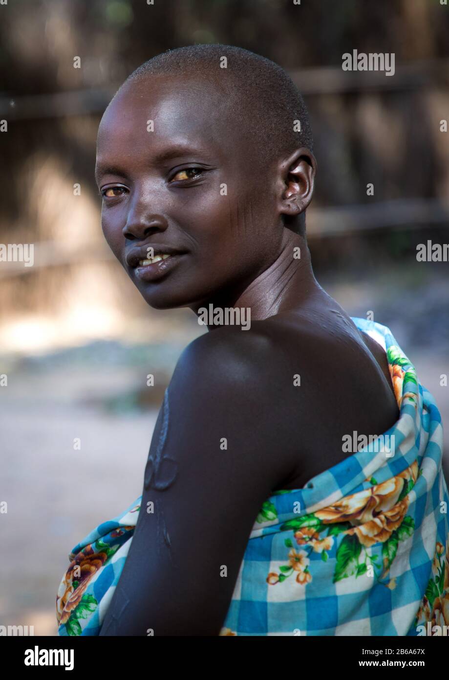 Portrait of a Larim tribe woman, Boya Mountains, Imatong, South Sudan ...