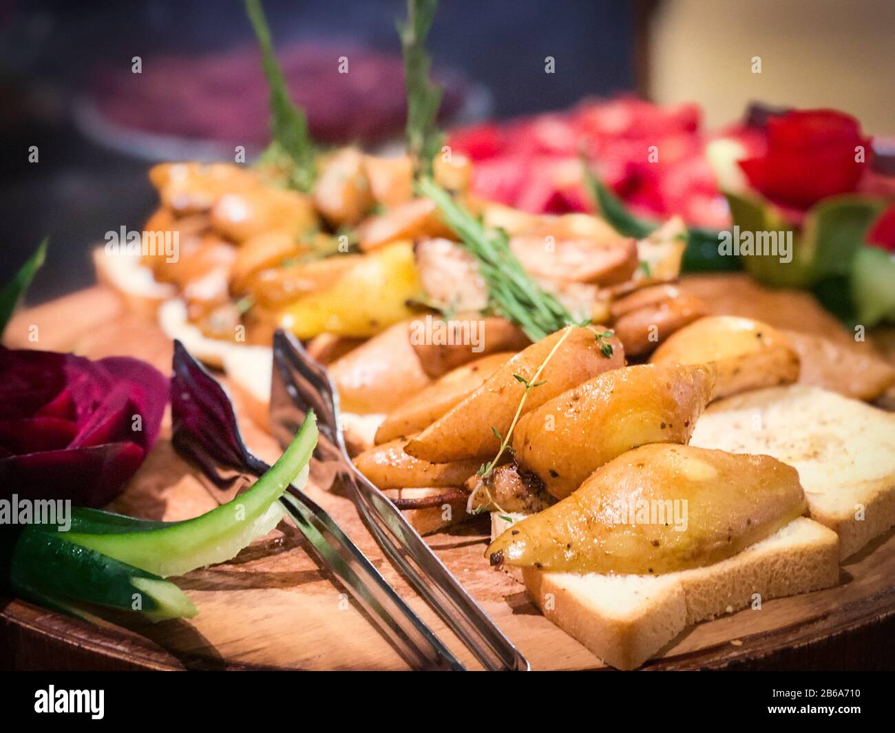 mix starters & tapas with delicious ingredients Stock Photo - Alamy