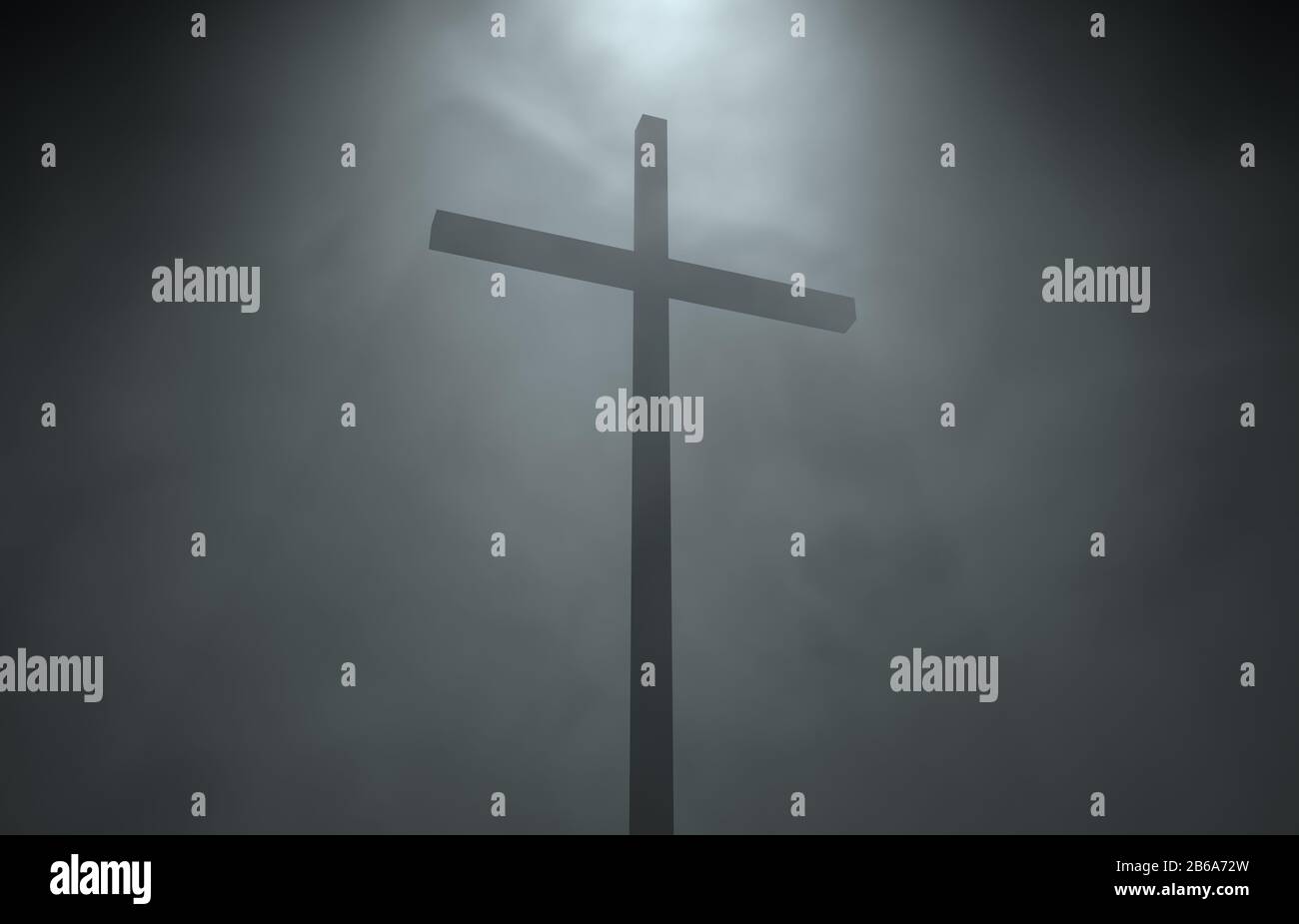 3d illustration 3d rendering catholic catholics cross perspective wind ...