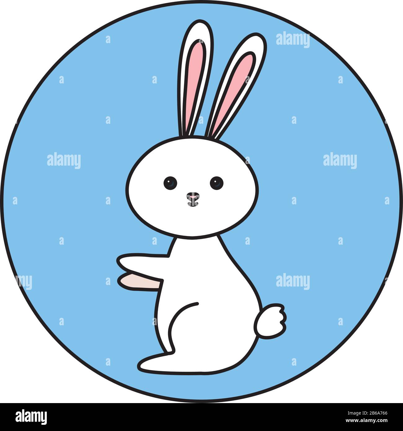 cute rabbit animal in frame circular Stock Vector Image & Art - Alamy