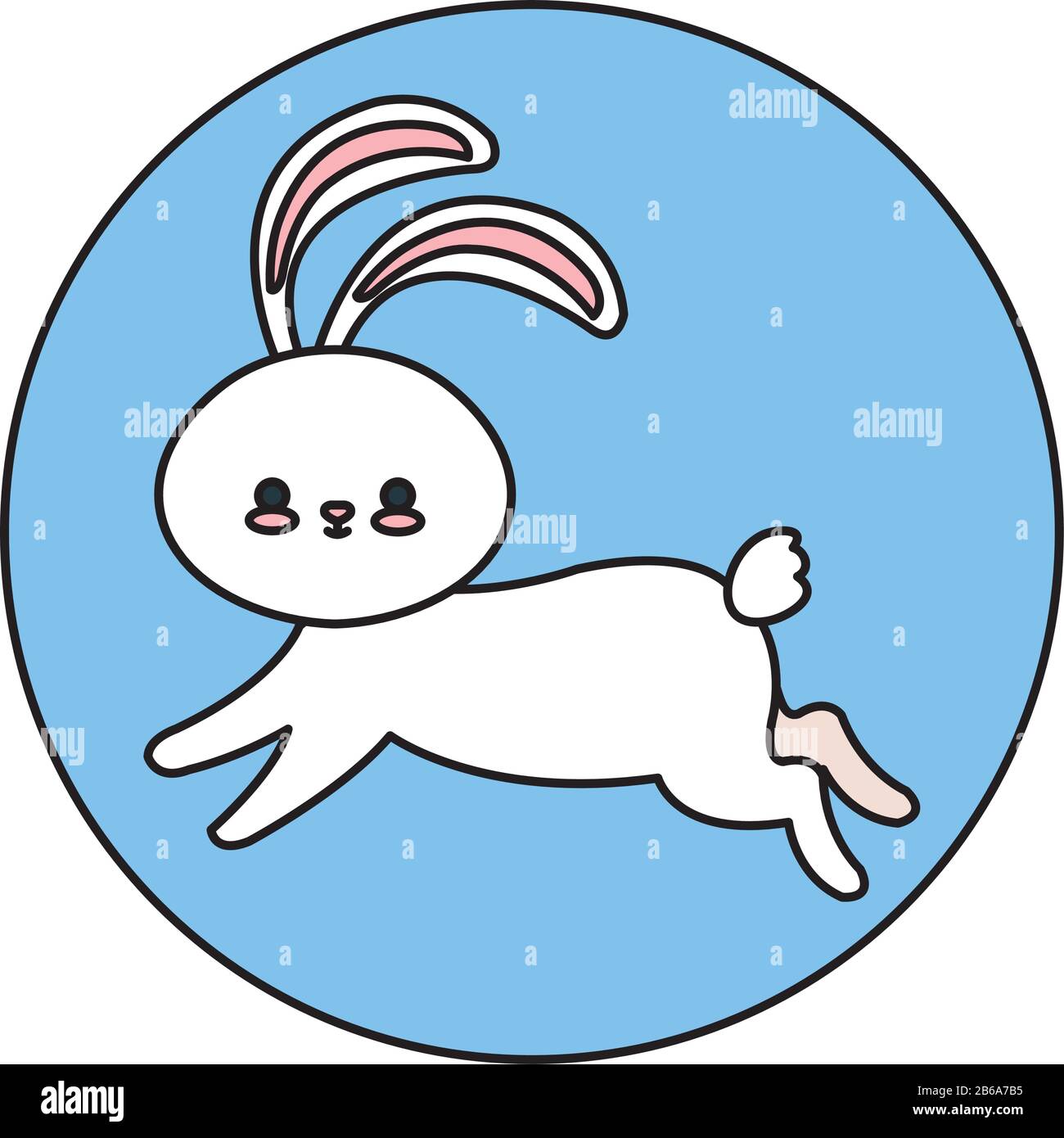 cute rabbit animal in frame circular Stock Vector Image & Art - Alamy