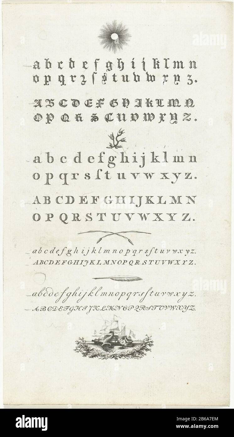 Alphabets in different fonts Illustration for ' AB Vaderlandsch book ...