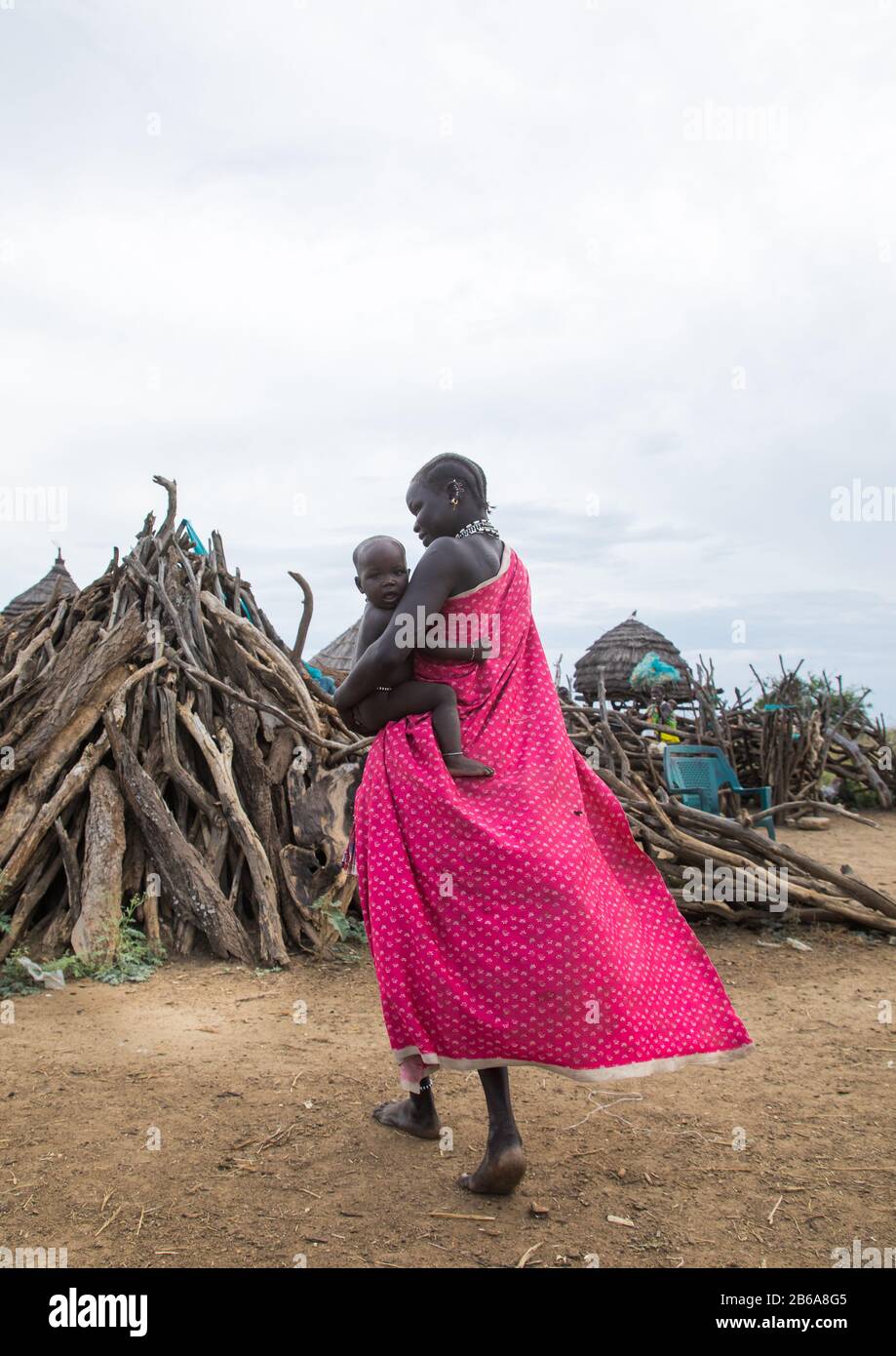 Toposa tribe woman with her baby, Namorunyang State, Kapoeta, South ...