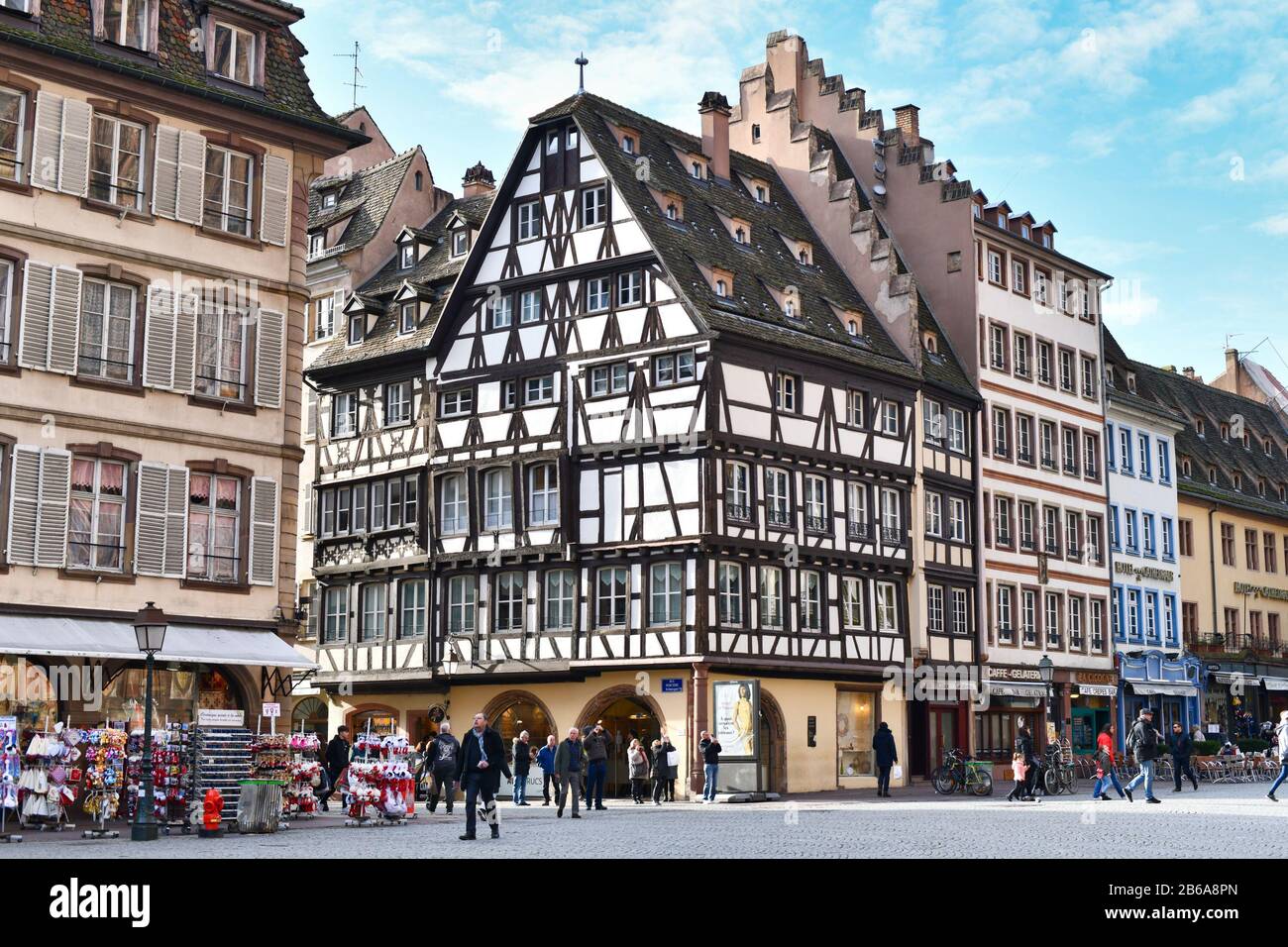 Strasbourg, France Old timbered frame house residential buildings in ...