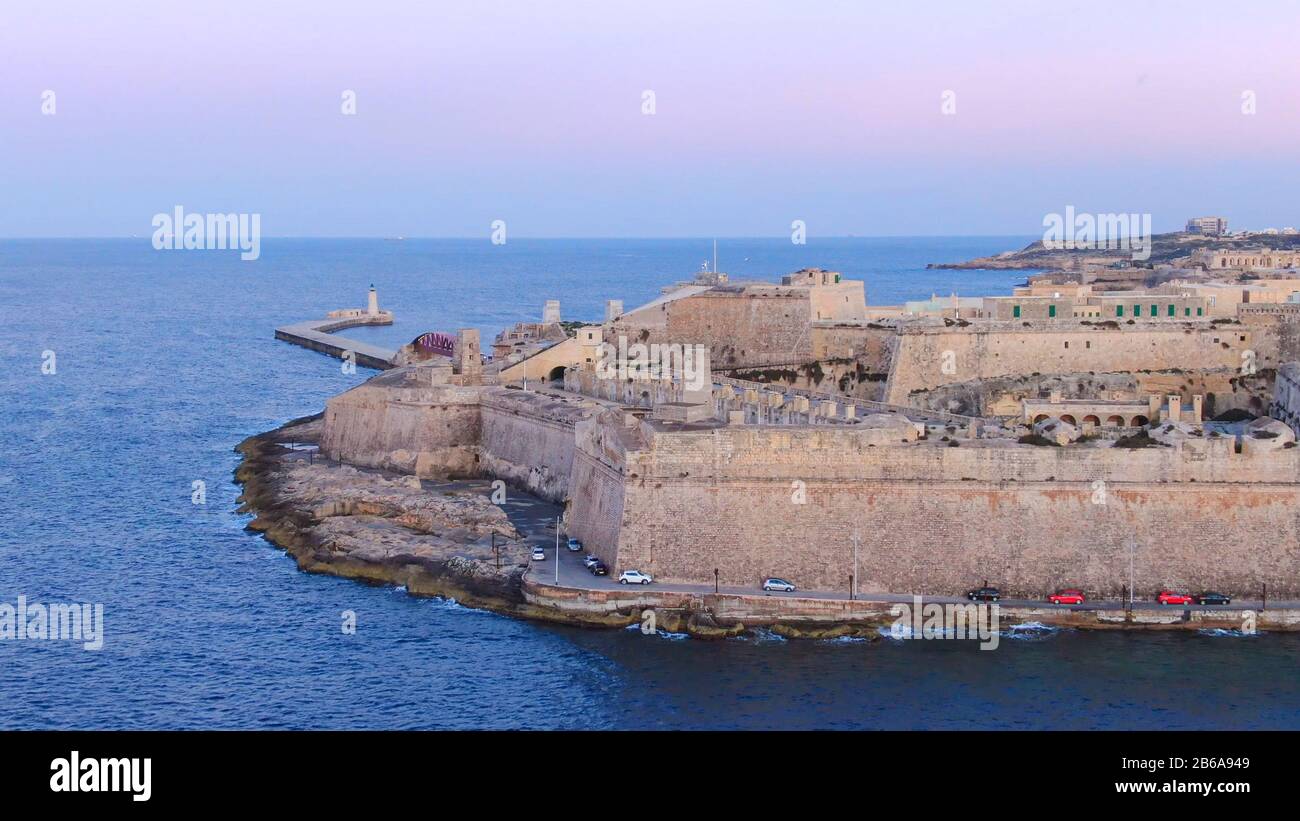 Aerial view over the city of Valletta - the capital city of Malta Stock ...