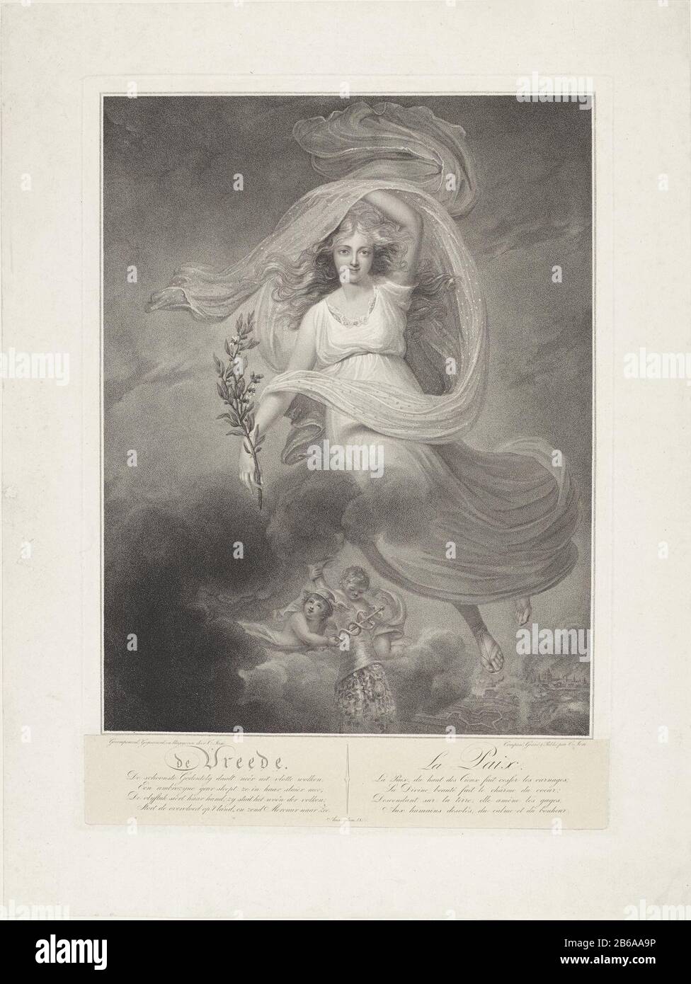 Allegory on the Treaty of Amiens, 1802, the Vreede la Paix (title ...