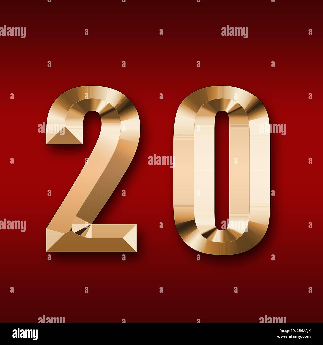 Golden number 20 Stock Photo - Alamy