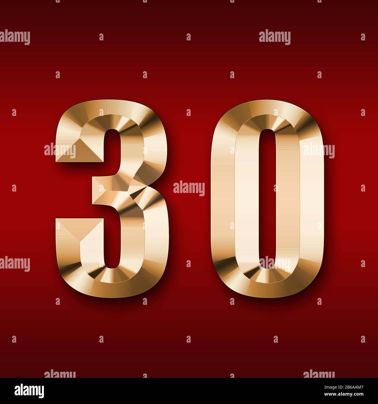 Golden number 30 Stock Photo - Alamy