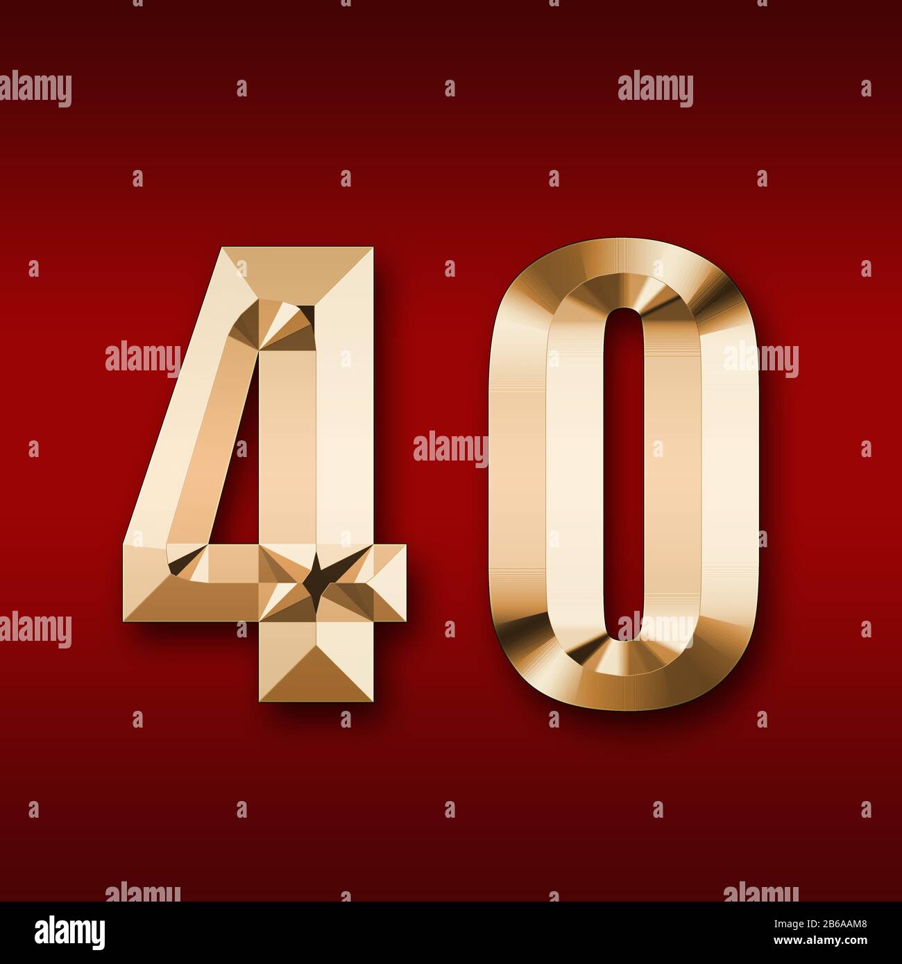 Golden number 40 Stock Photo - Alamy
