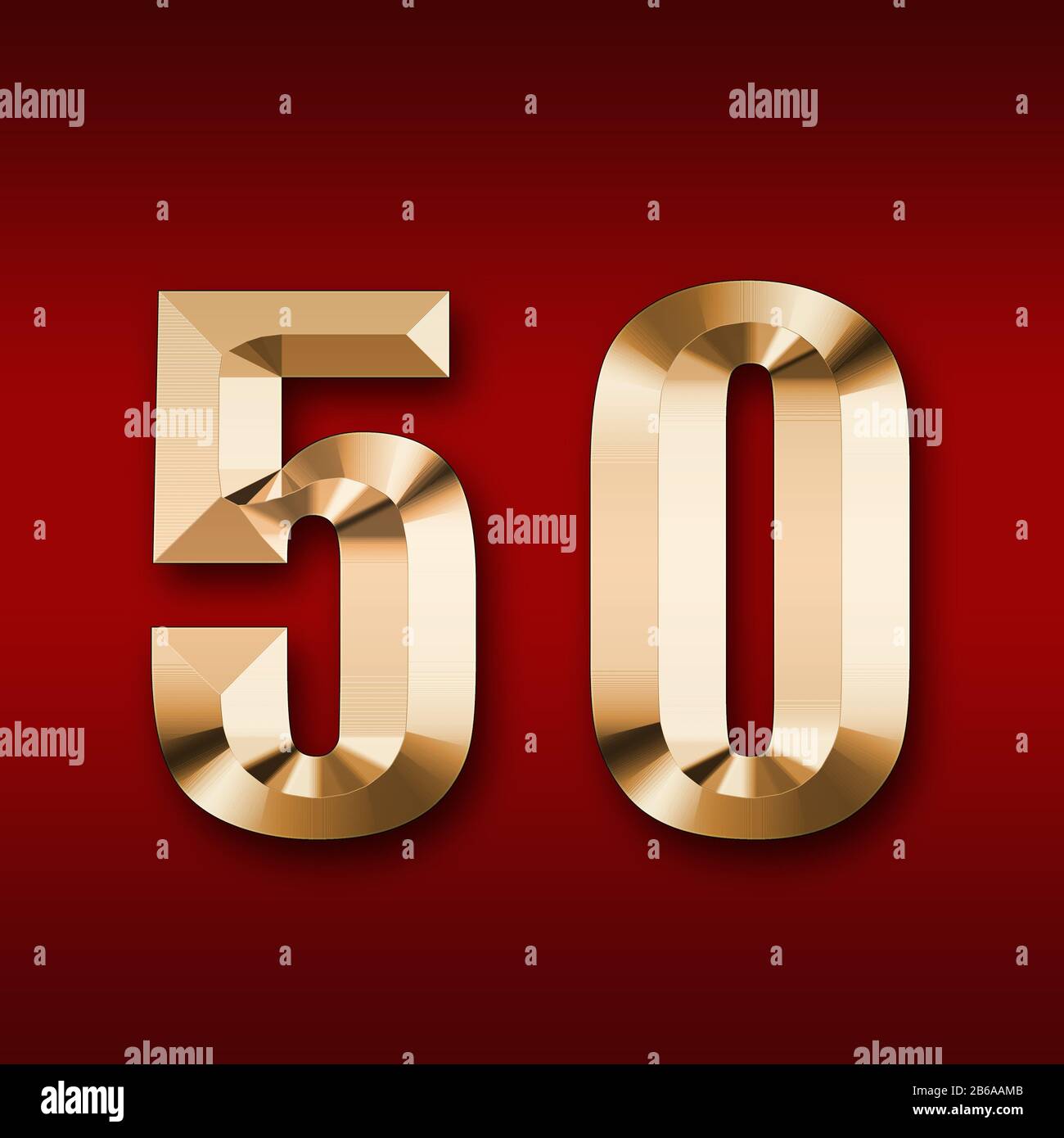 Golden number 50 Stock Photo - Alamy