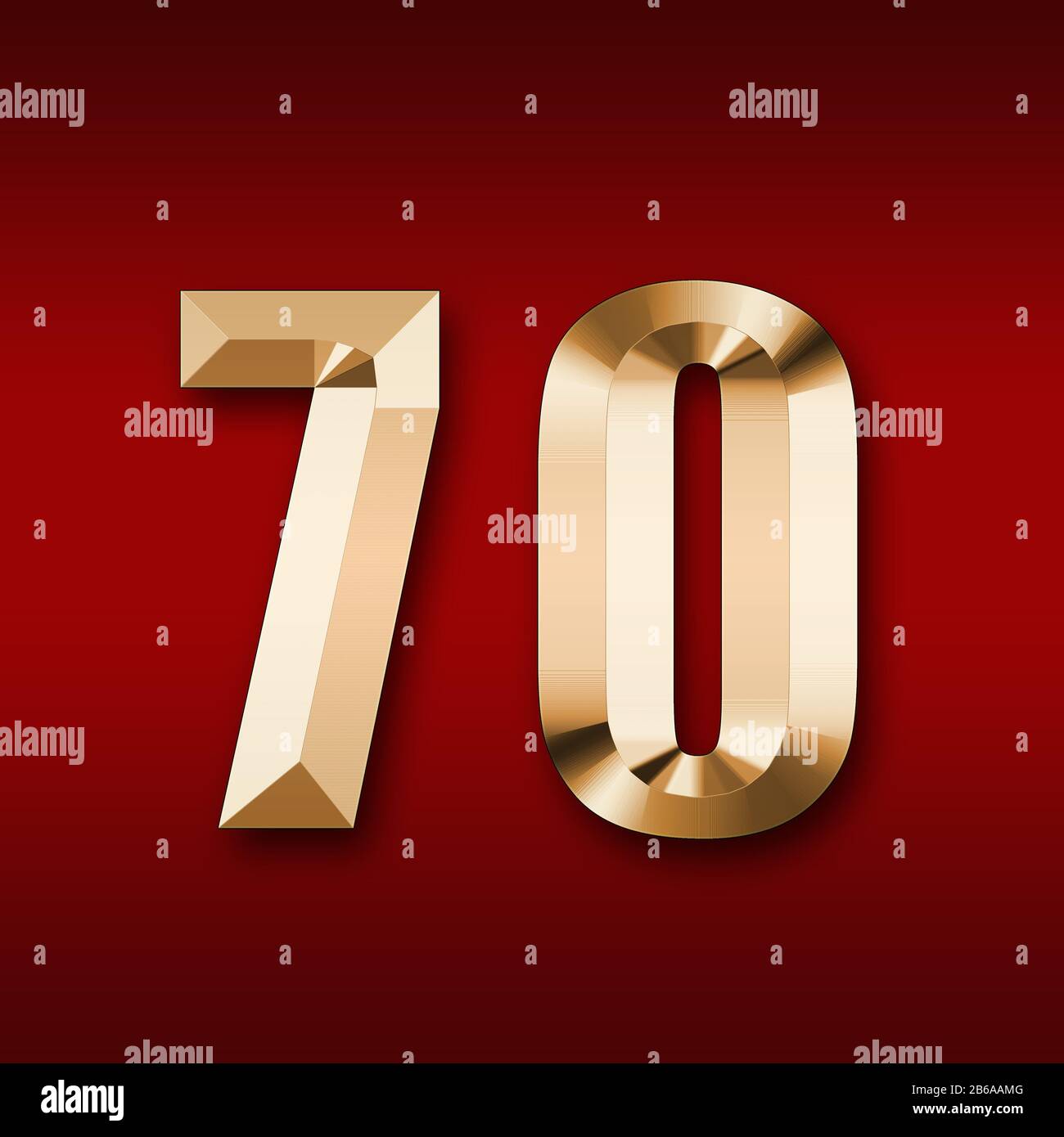 Golden number 70 Stock Photo - Alamy