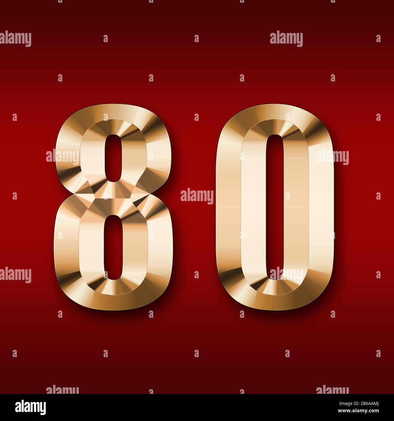 Golden number 80 Stock Photo - Alamy