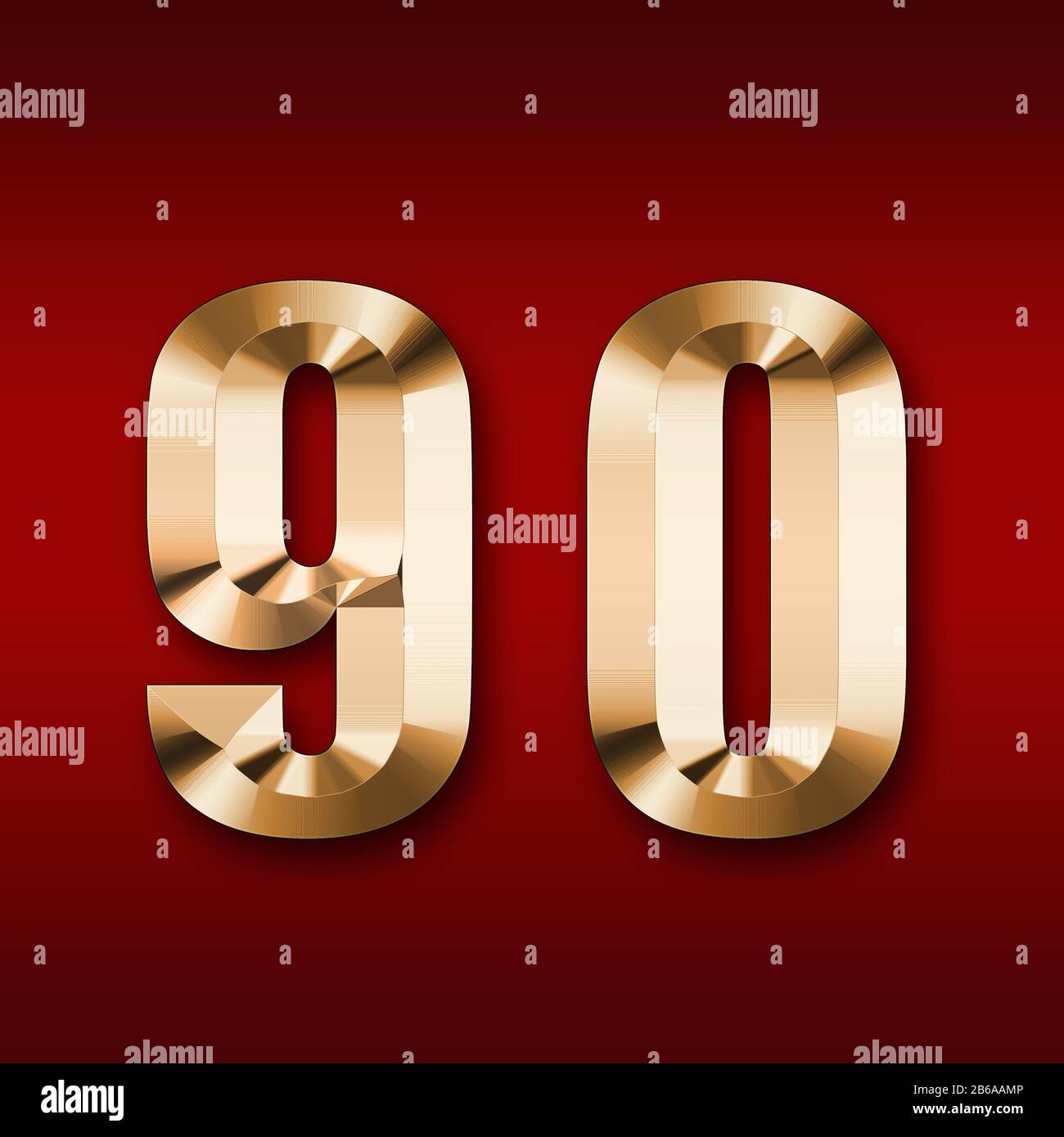 Golden number 90 Stock Photo - Alamy