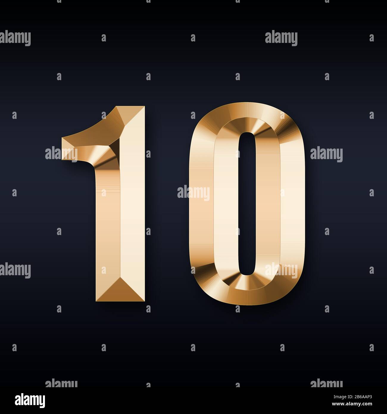 Golden metal number 10 hi-res stock photography and images - Alamy