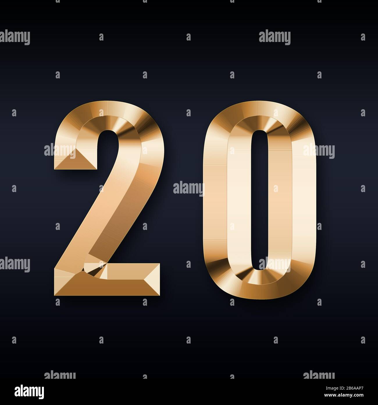 Golden number 20 Stock Photo - Alamy