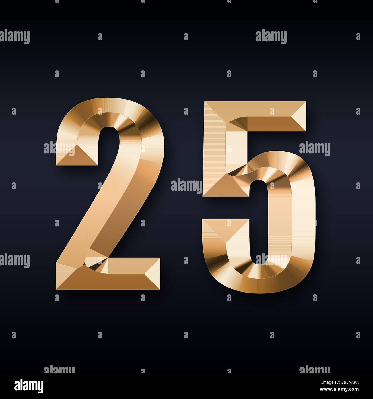 Golden number 25 Stock Photo - Alamy