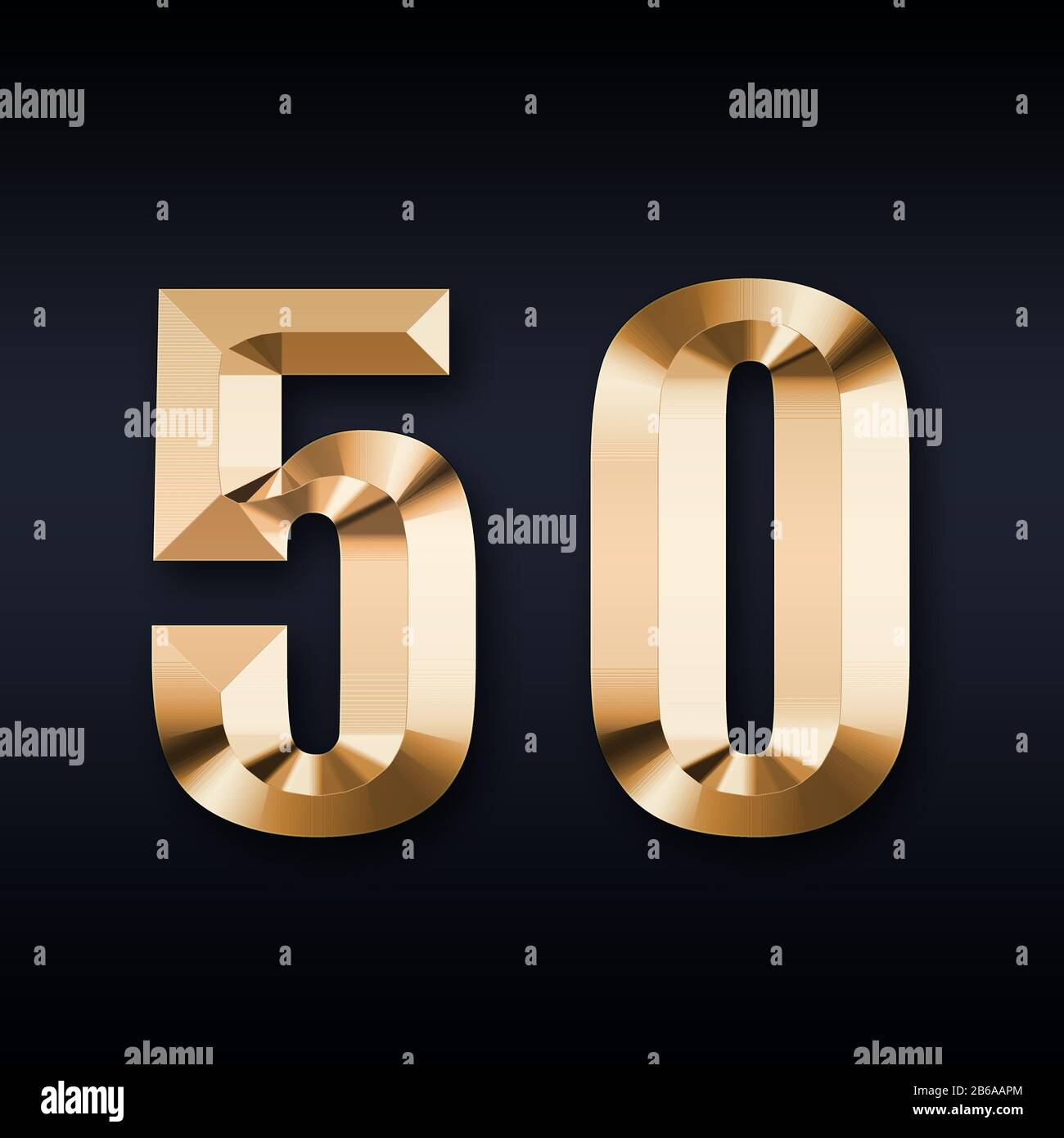 Golden number 50 Stock Photo - Alamy