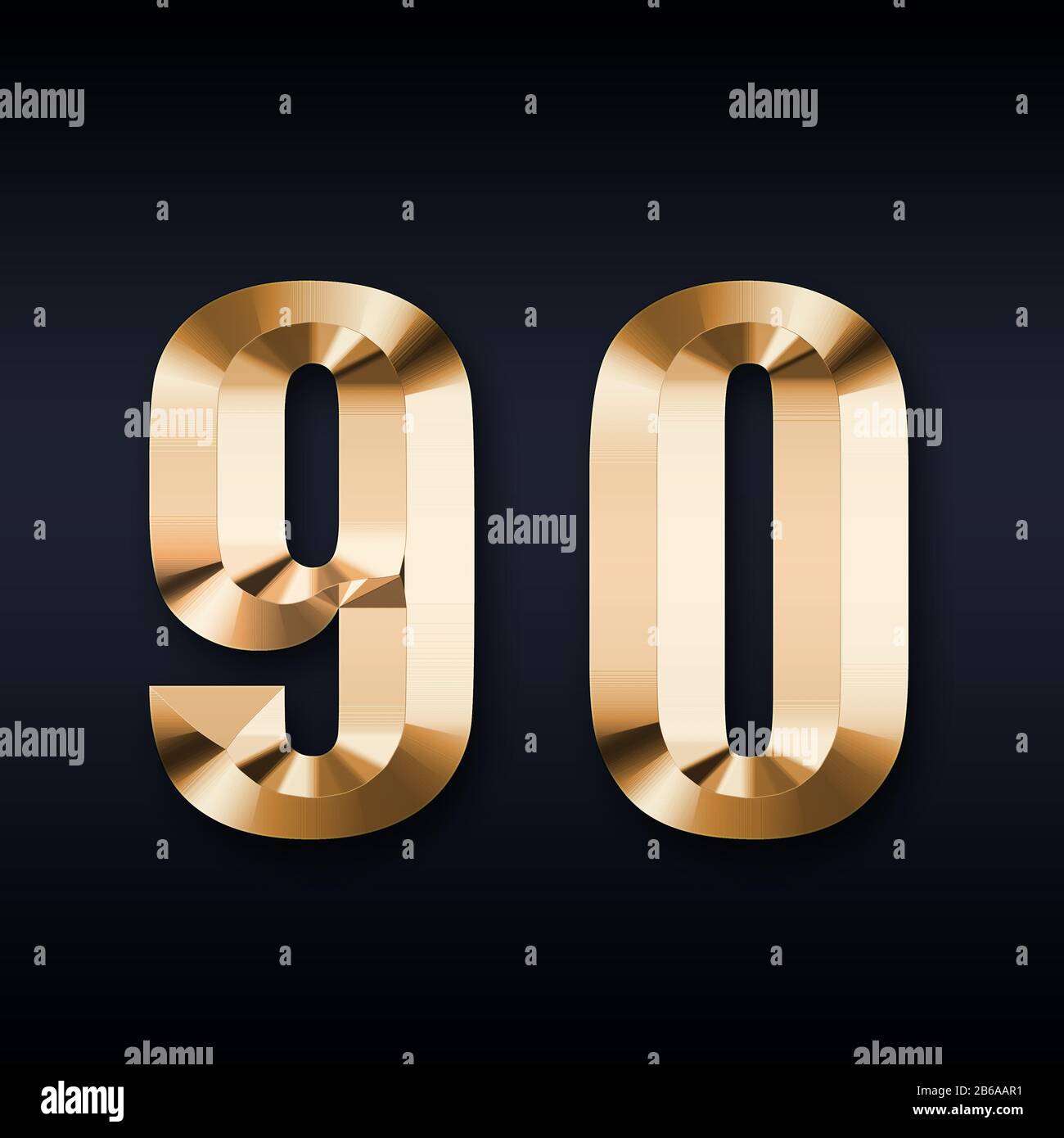 Golden number 90 Stock Photo - Alamy
