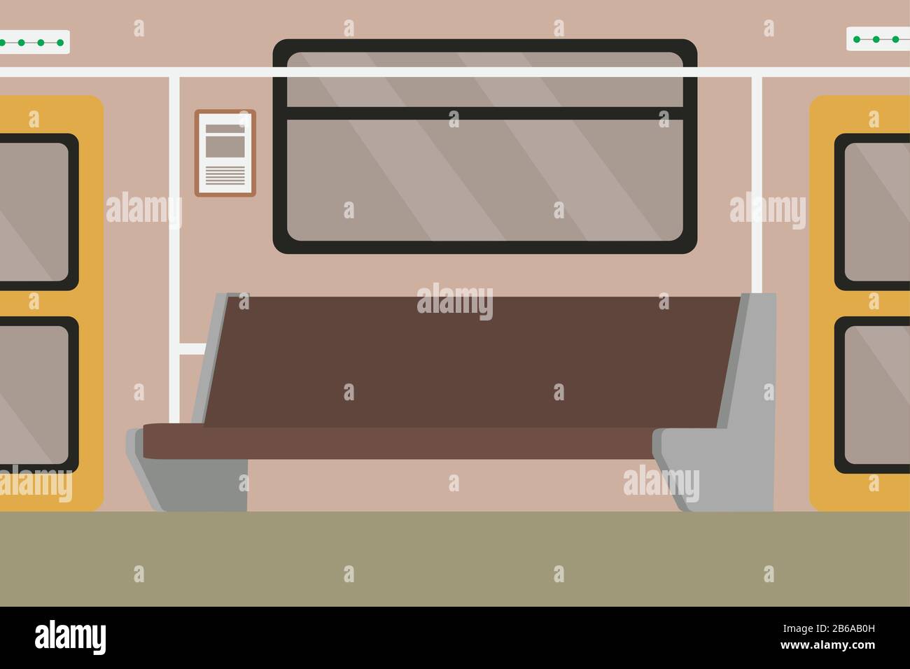 Subway underground train car interior,cartoon vector illustration Stock ...