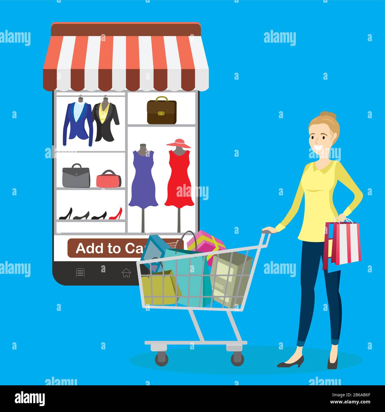 Woman clothing store smiling Stock Vector Images - Alamy