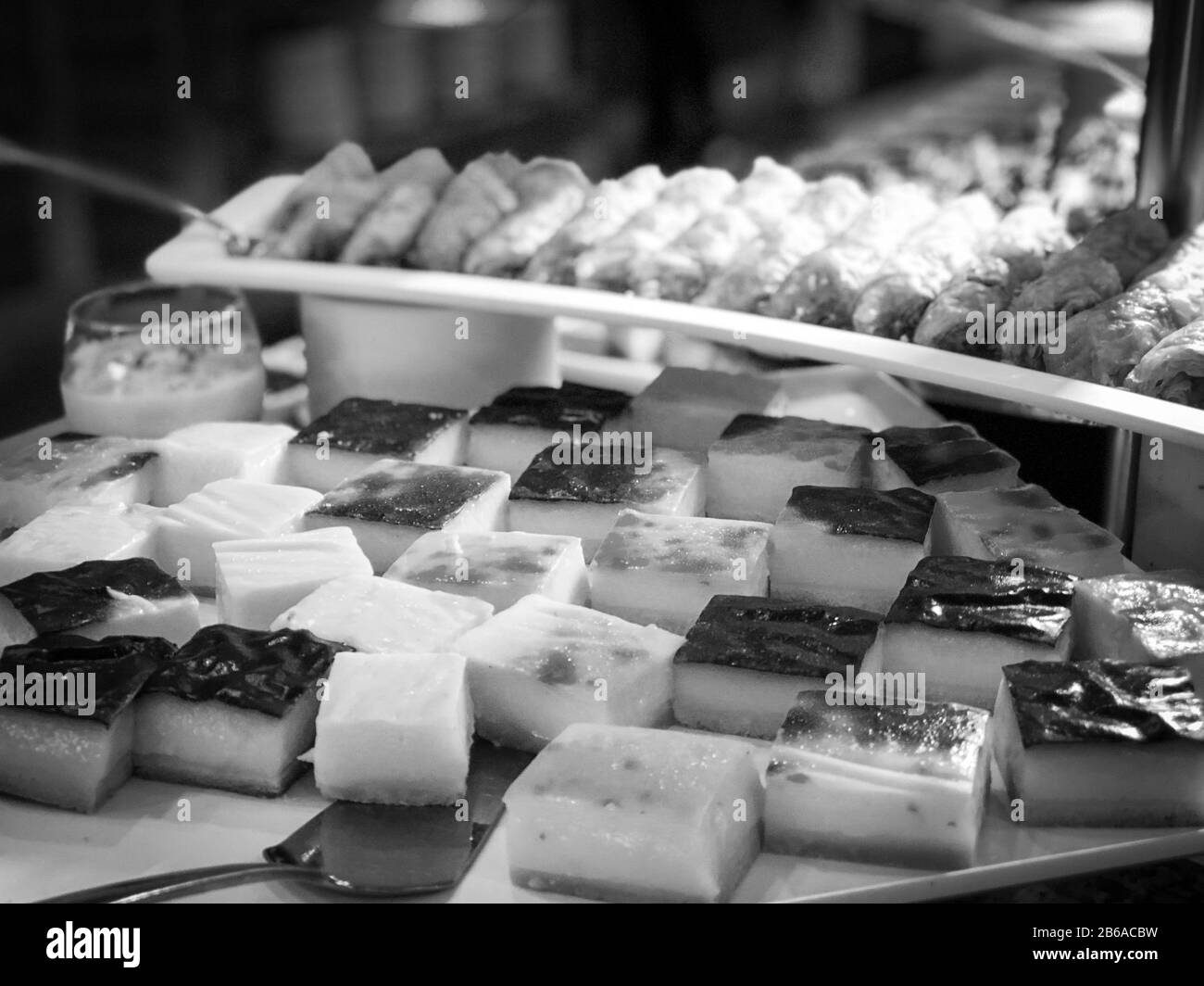 mix mini cakes & sweets with fresh fruits & glazed topping Stock Photo ...