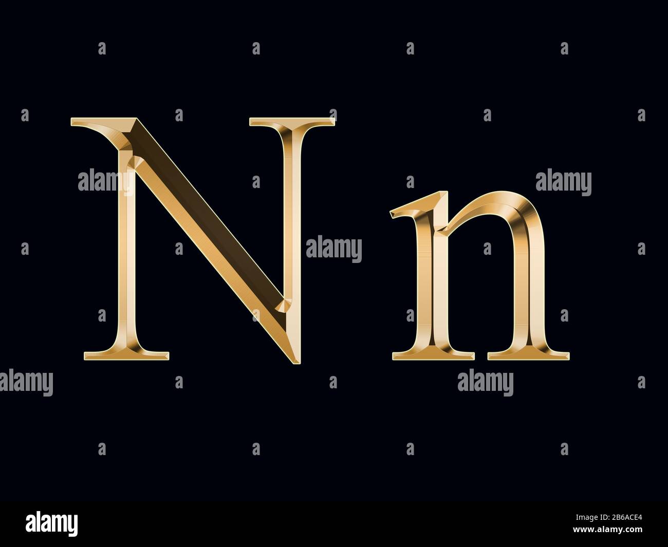 Gold letter n hi-res stock photography and images - Alamy