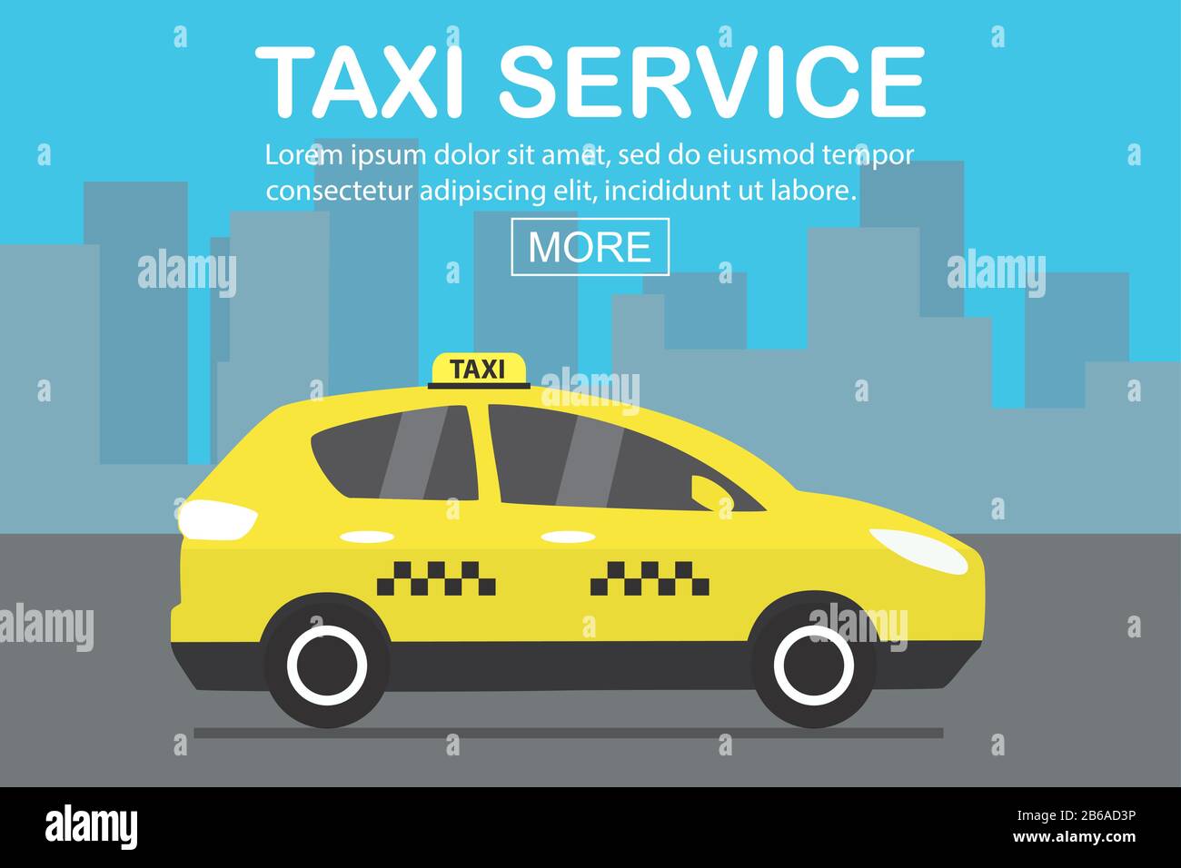 Modern yellow taxi car,web template place for text,vector illustration ...