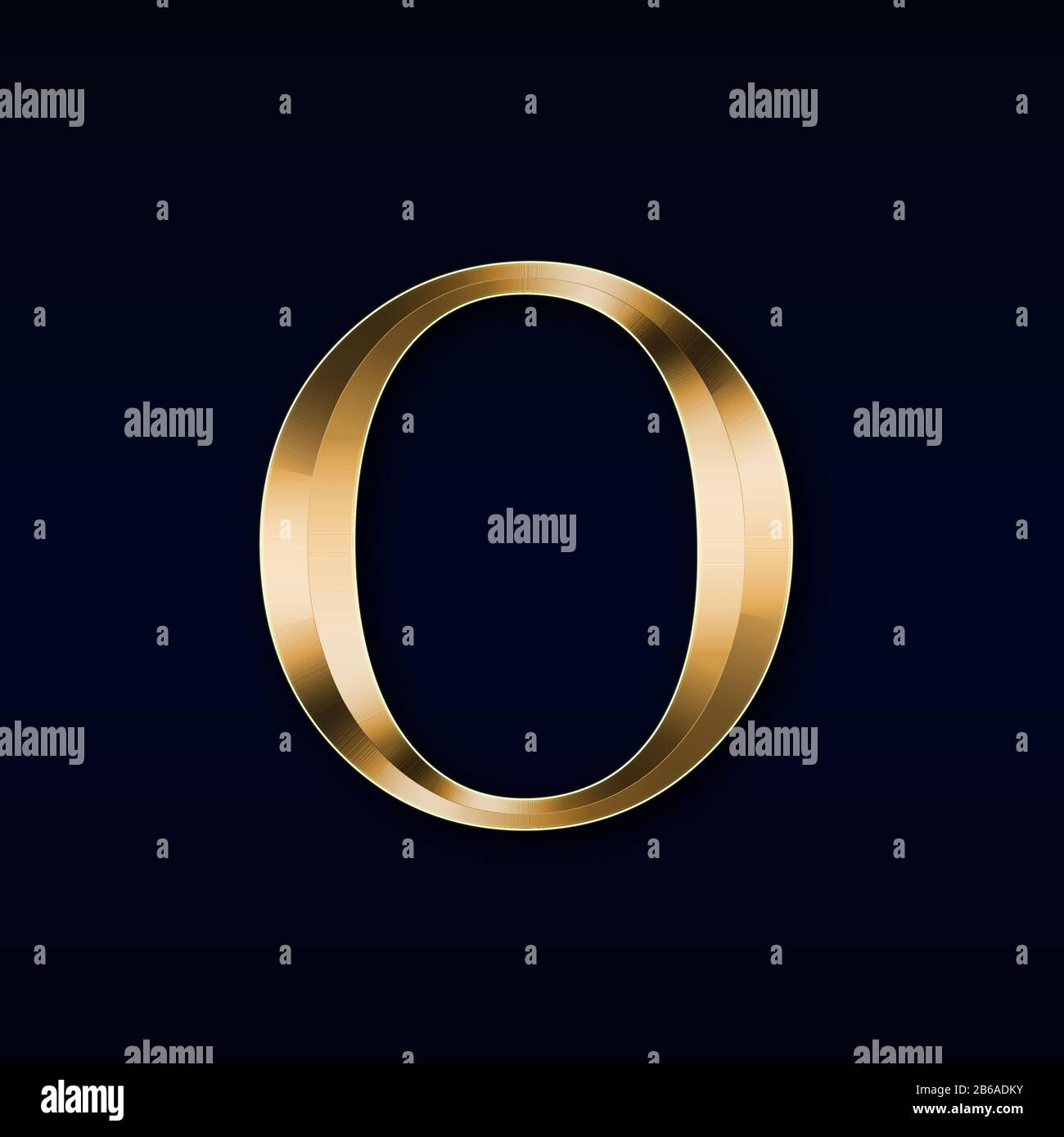 Gold letter "O" on a black background Stock Photo - Alamy