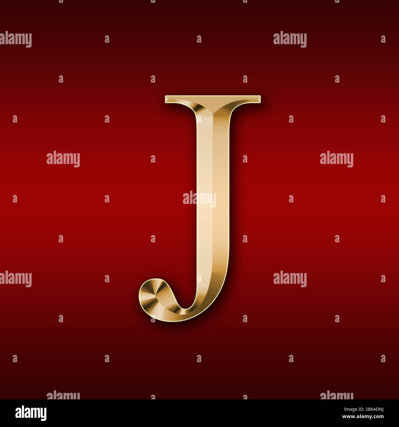 Gold letter "j"on a red background Stock Photo - Alamy