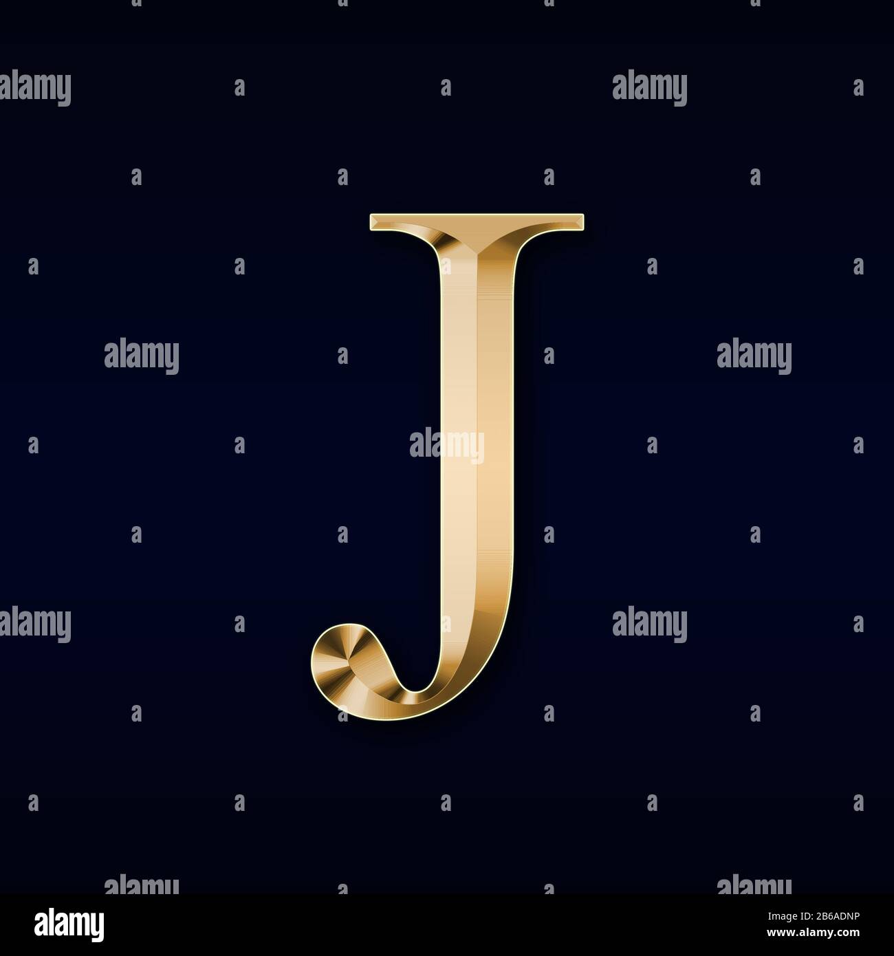 Gold letter "J" on a black background Stock Photo - Alamy