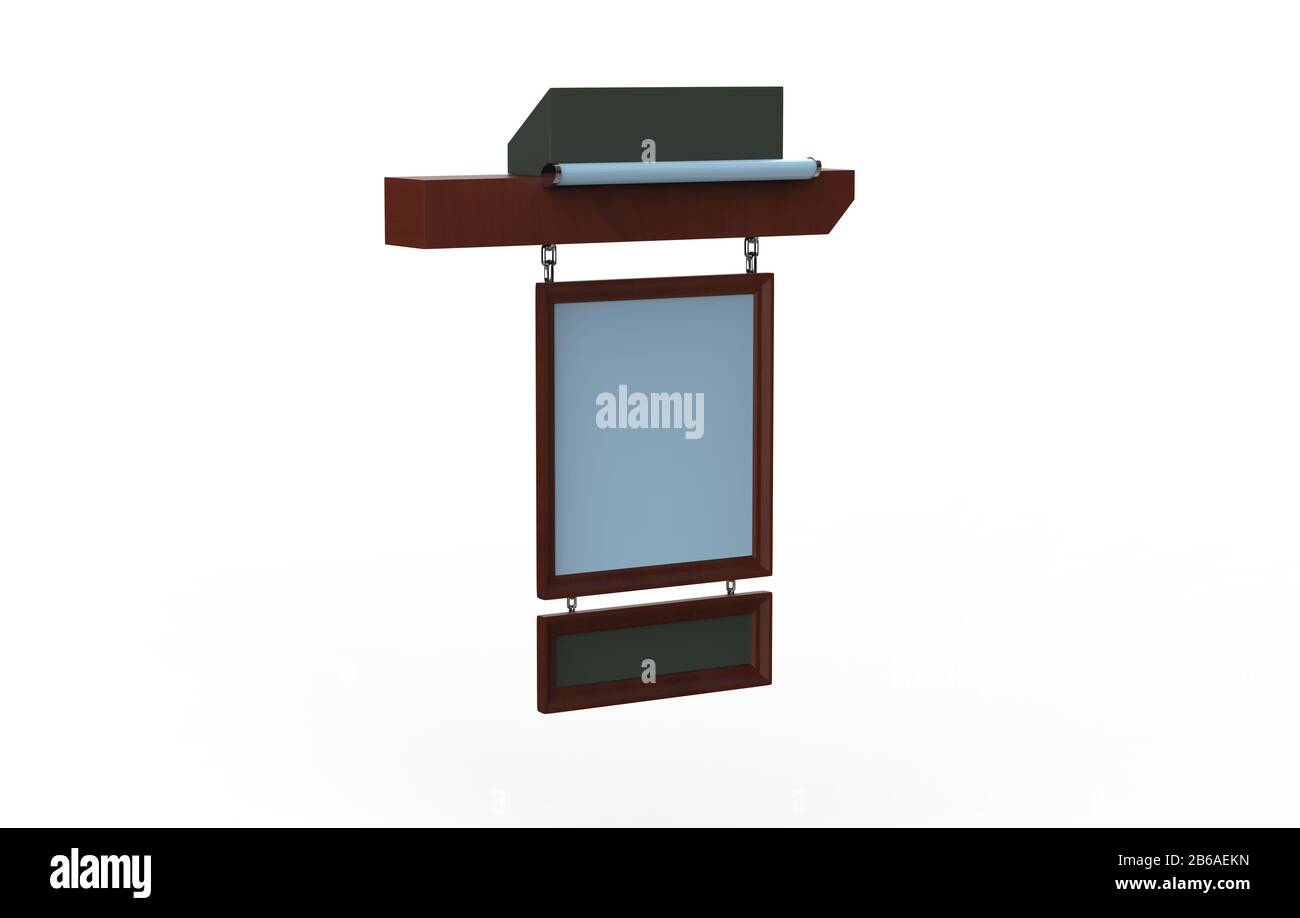 Traditional Bar Signboard Mock up isolated on a white background. 3d ...