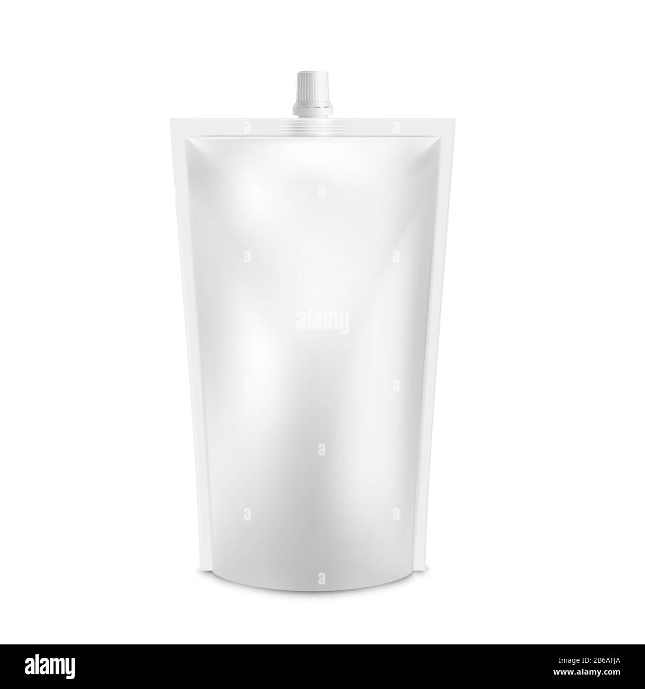 Realistic White Blank Doy Pack Mock up. Vector Doypack template Packing ...