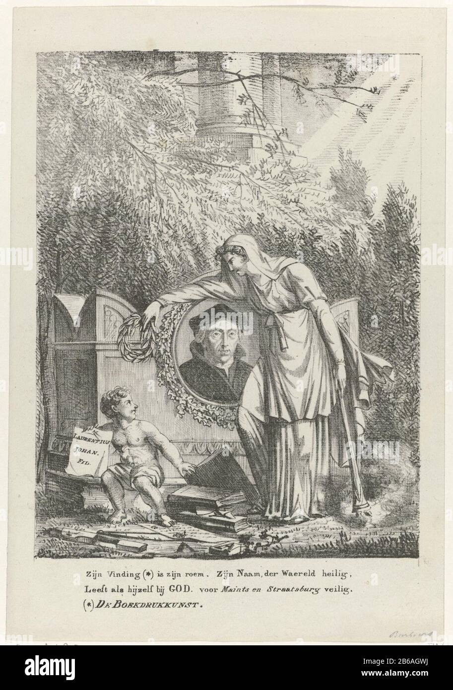 Allegorical monument to Laurens Jansz Coster, 1823 Allegorical Monument ...