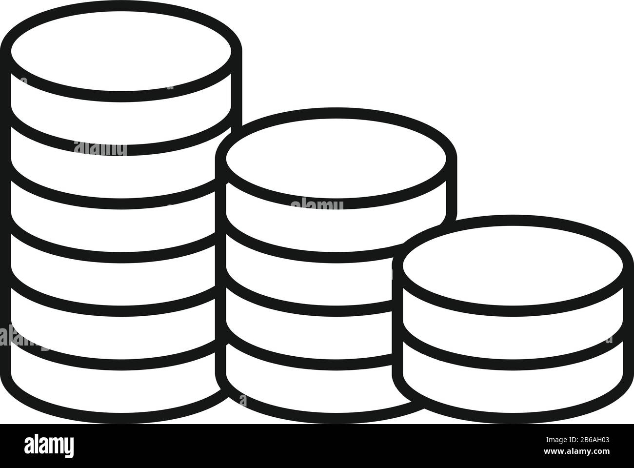 Coins stack icon. Outline coins stack vector icon for web design ...