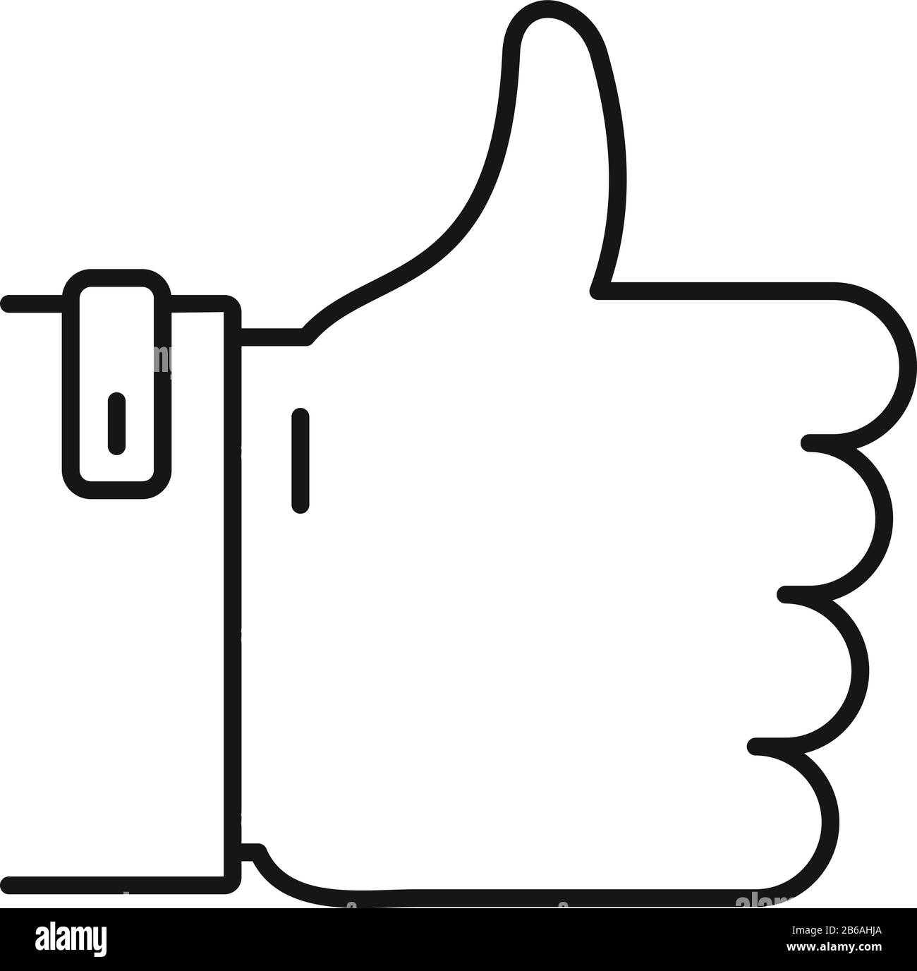 Thumb up icon. Outline thumb up vector icon for web design isolated on ...