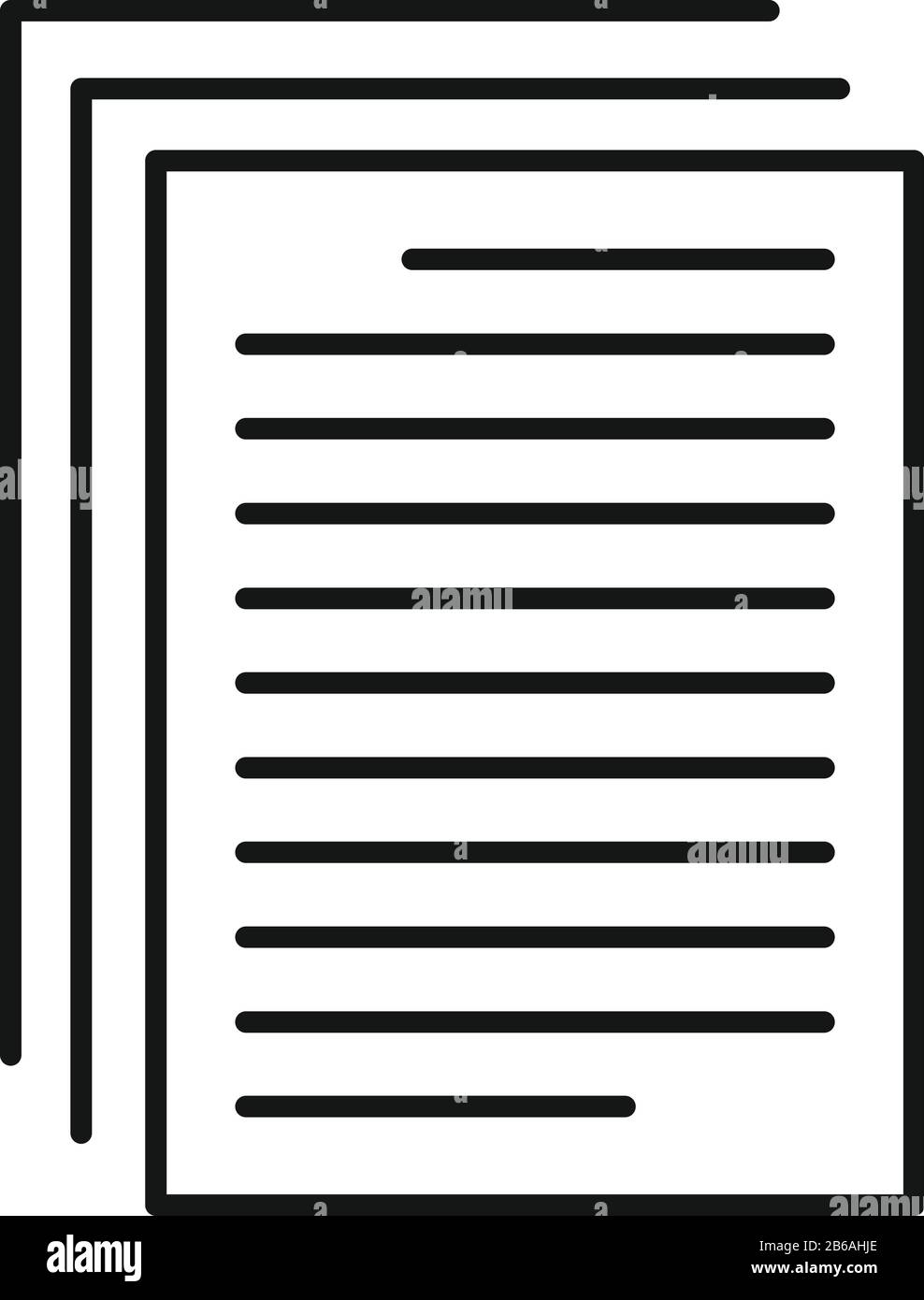 Office papers icon. Outline office papers vector icon for web design ...