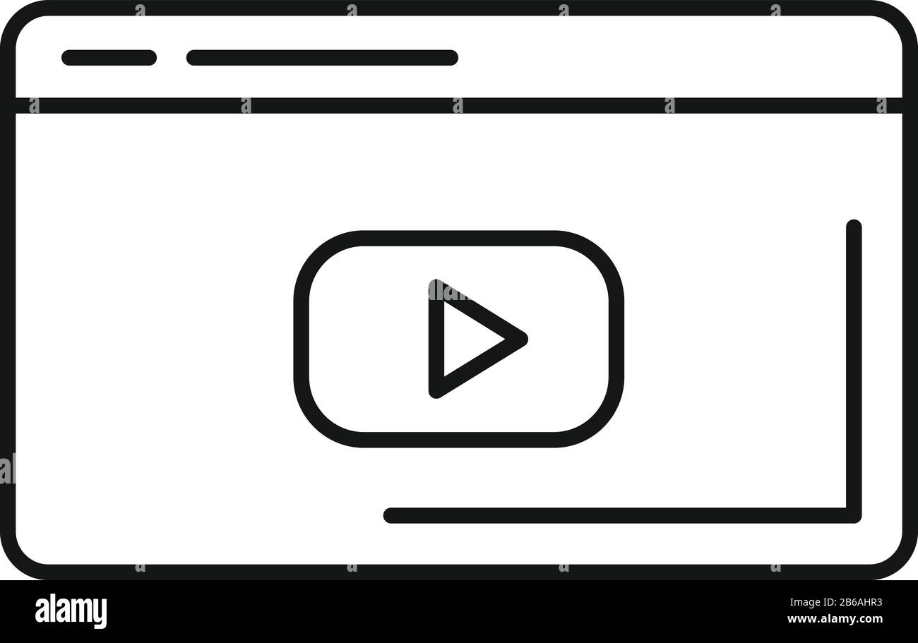 Web video player icon. Outline web video player vector icon for web ...